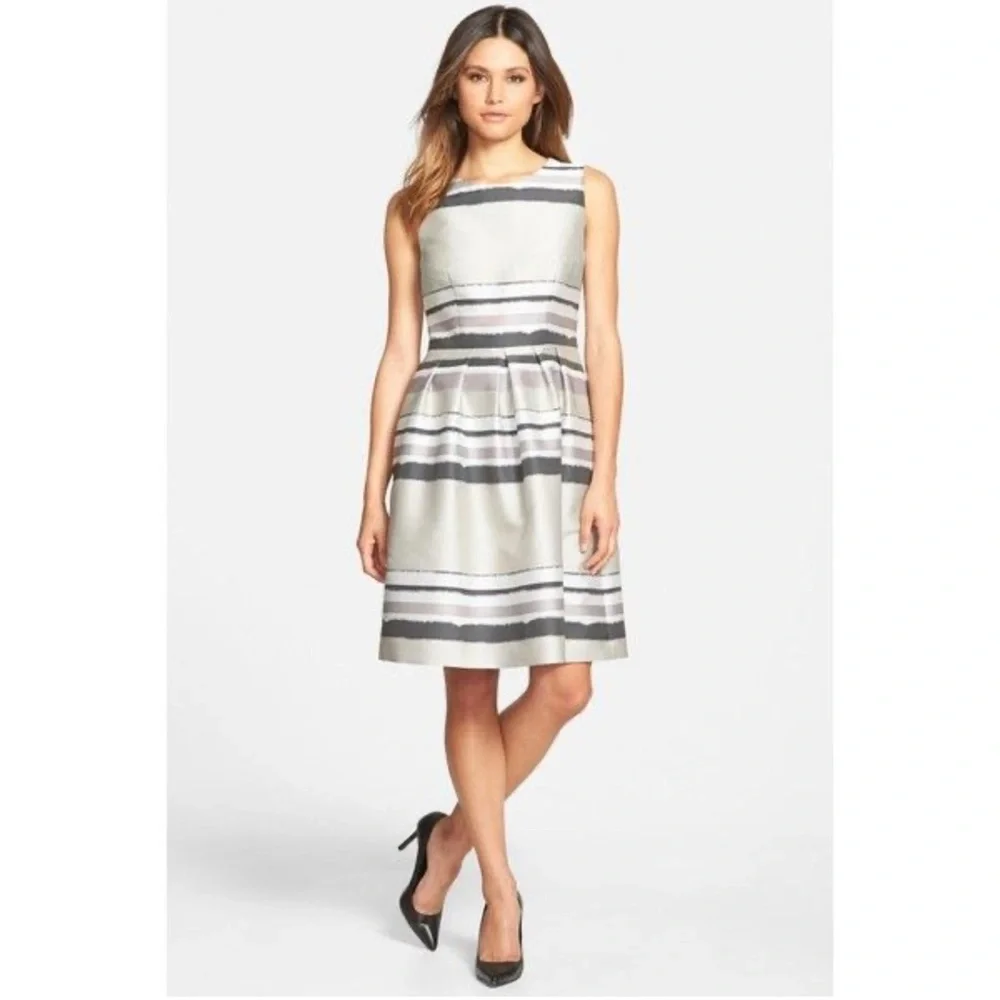 Hugo Boss | Dresses | Hugo Boss Diljana Elegant Striped Dress In Gray ...